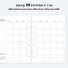 2023 Monthly Calendar Printable A6 Size Inserts 2023 Two - Etsy