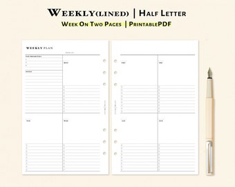 Year at a Glance Planner Printable Personal Size Undated - Etsy