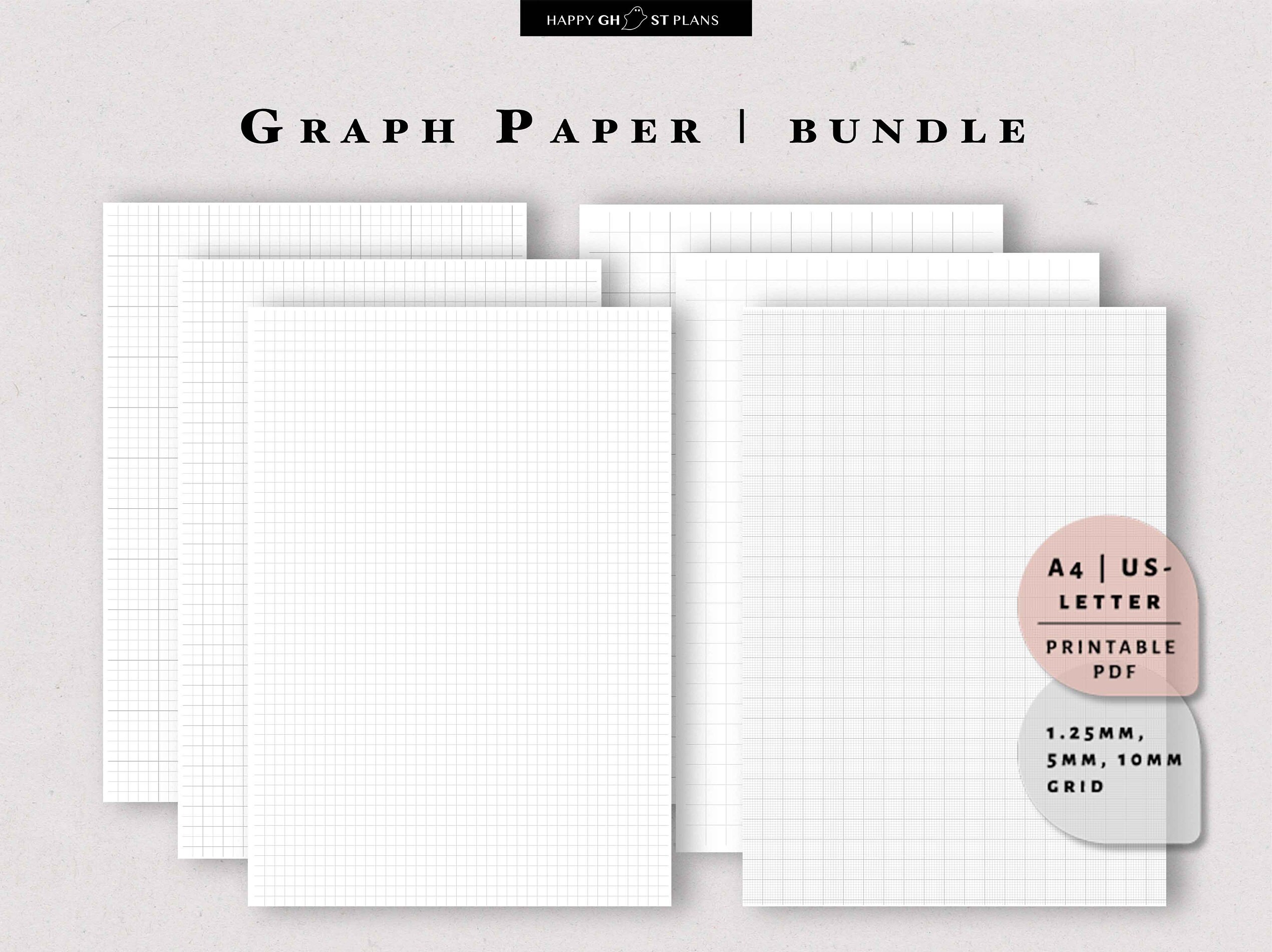 A4 US Letter Graph Paper PDF Printable 10mm 5mm 1.25mm | Etsy