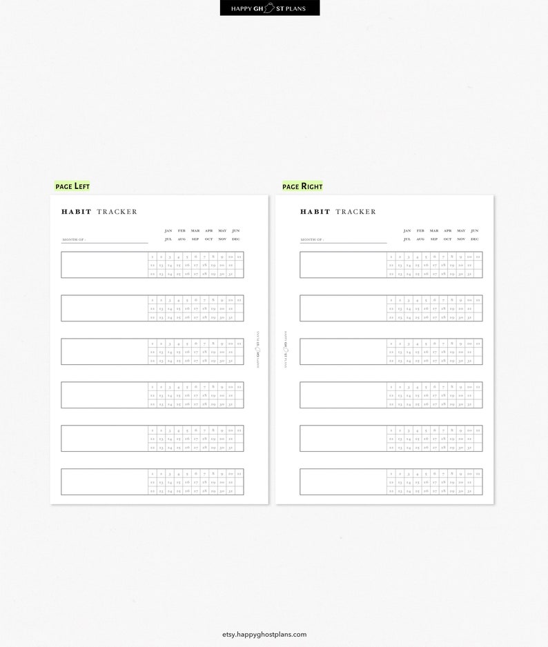 Daily Routine Tracker, Printable Inserts for Personal-wide Planner Daily Habit Tracer J102-2 ...