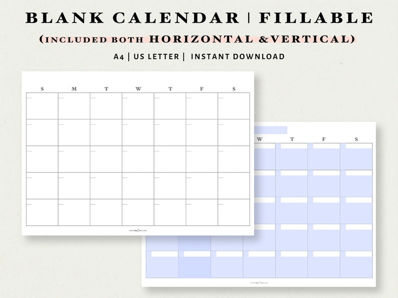 Monthly Planner Fillable A4 US Letter Month on 1 Page - Etsy