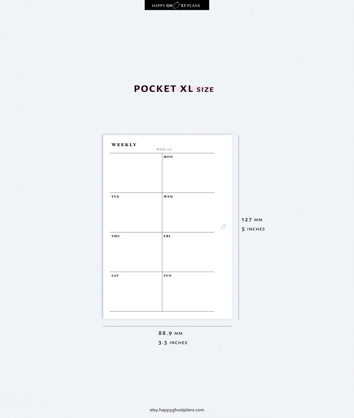 Weekly Planner Printable Pocket XL Size Inserts Weekly - Etsy Canada