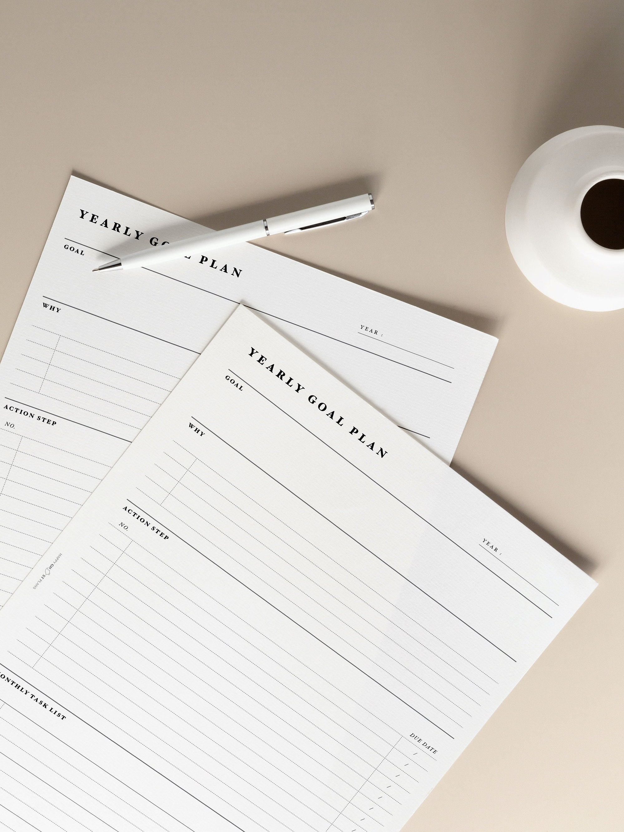 Yearly Goal Planner Printable A4 Letter Size Action - Etsy