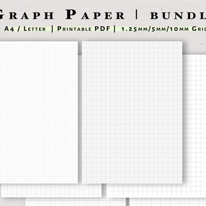 A4 US Letter Graph Paper PDF Printable 10mm 5mm 1.25mm | Etsy