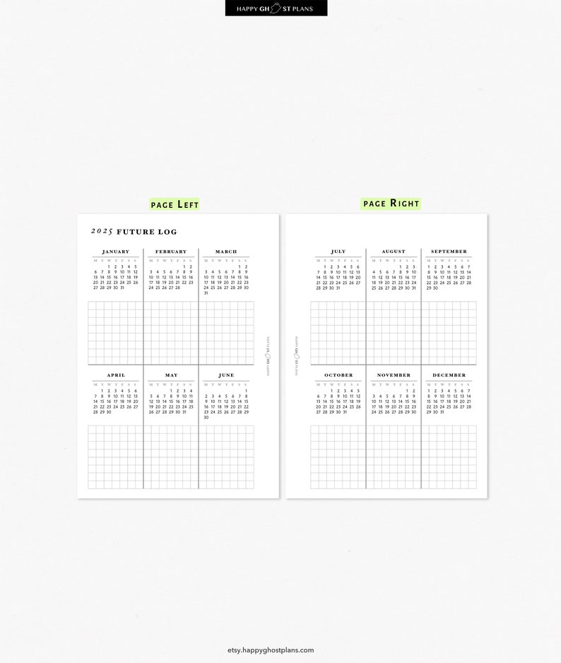 2025 Future Logs, Printable 2025 Yearly Planner for A6 Planner Insert ...