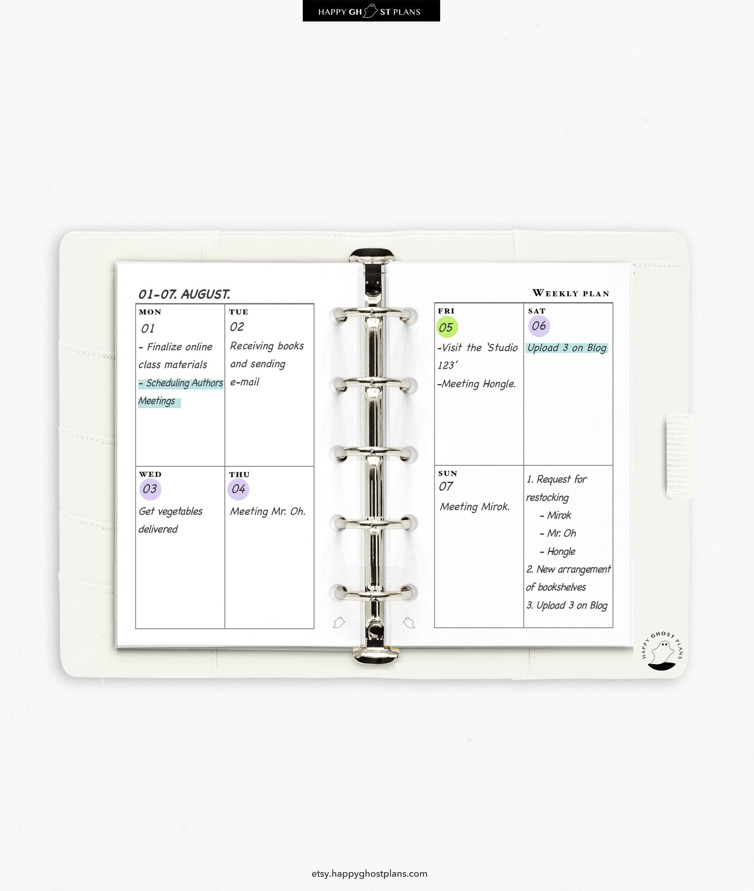Simple Weekly Planner, Printable Insert for Mini Size Planner ...
