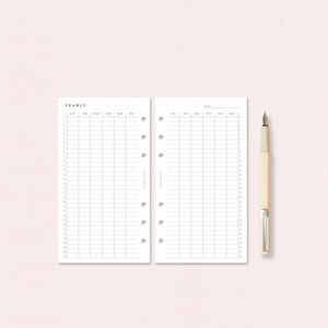 Year at a Glance Planner Printable Personal Size Undated - Etsy