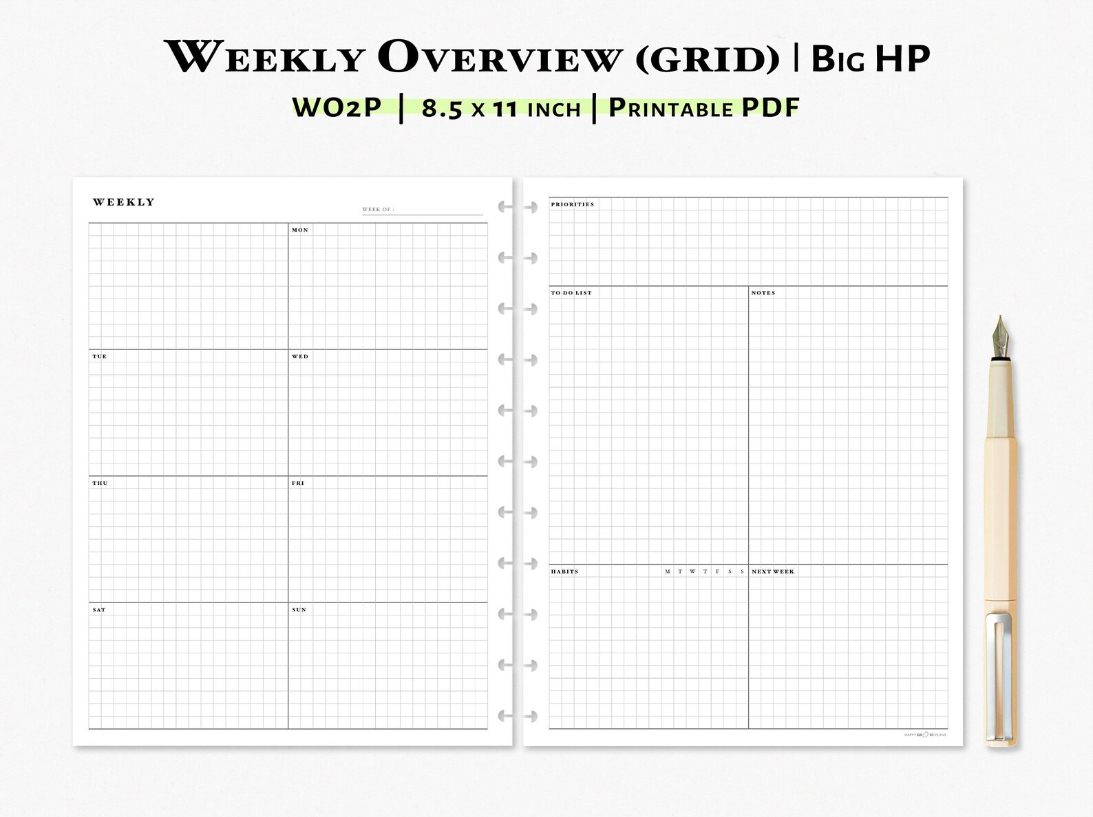 Weekly Planner Printable Big Happy Planner Inserts Weekly - Etsy