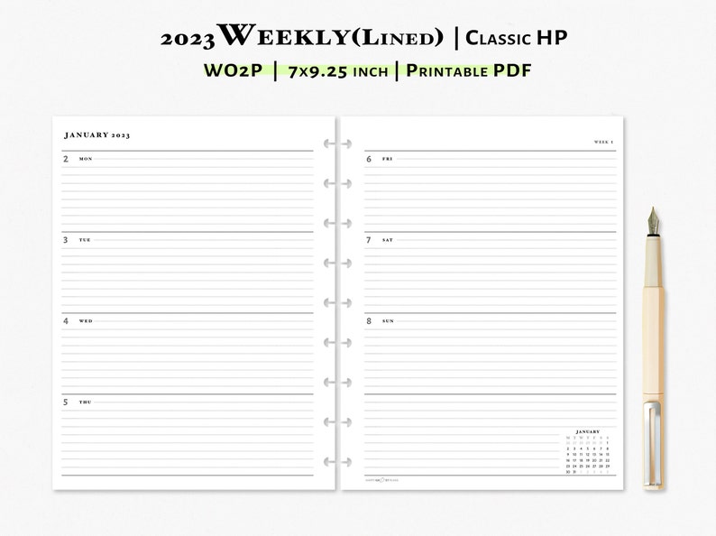 2023 Weekly Planner Printable Classic Happy Planner Inserts - Etsy