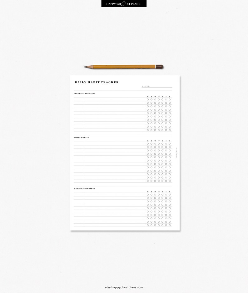 Printable Daily Habit Tracker Insert A4, Letter Size Planner Inserts ...