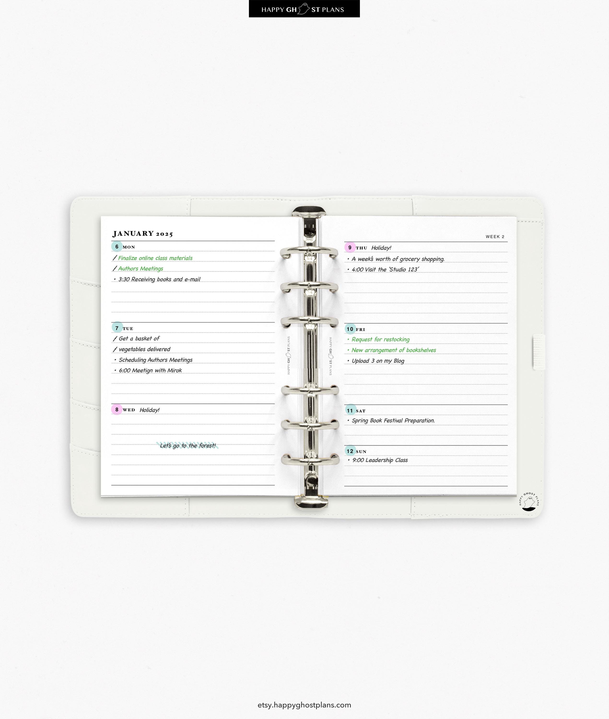 2025 Weekly Planner Printable Insert for A6 Planner | W111 - Etsy