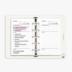One Page Daily Planner Printable Mini Size Planner Insert | Undated ...
