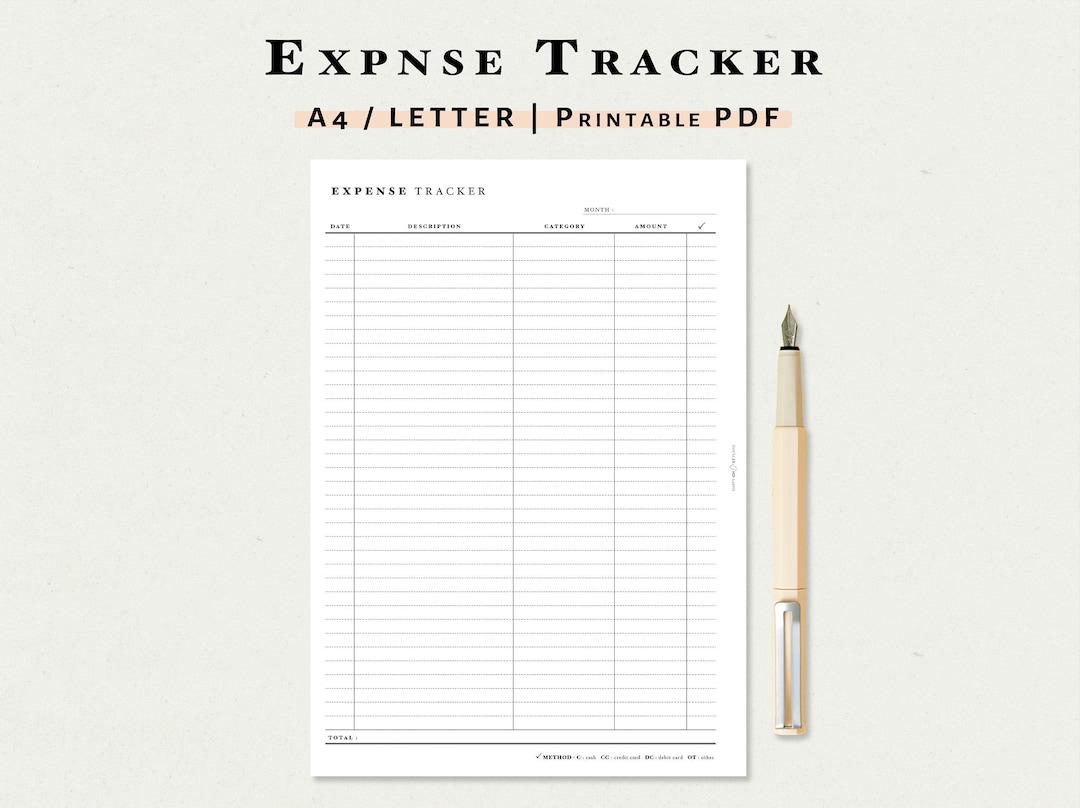 Expense Tracker Printable A4 Letter Size Monthlyexpenses - Etsy Hong Kong