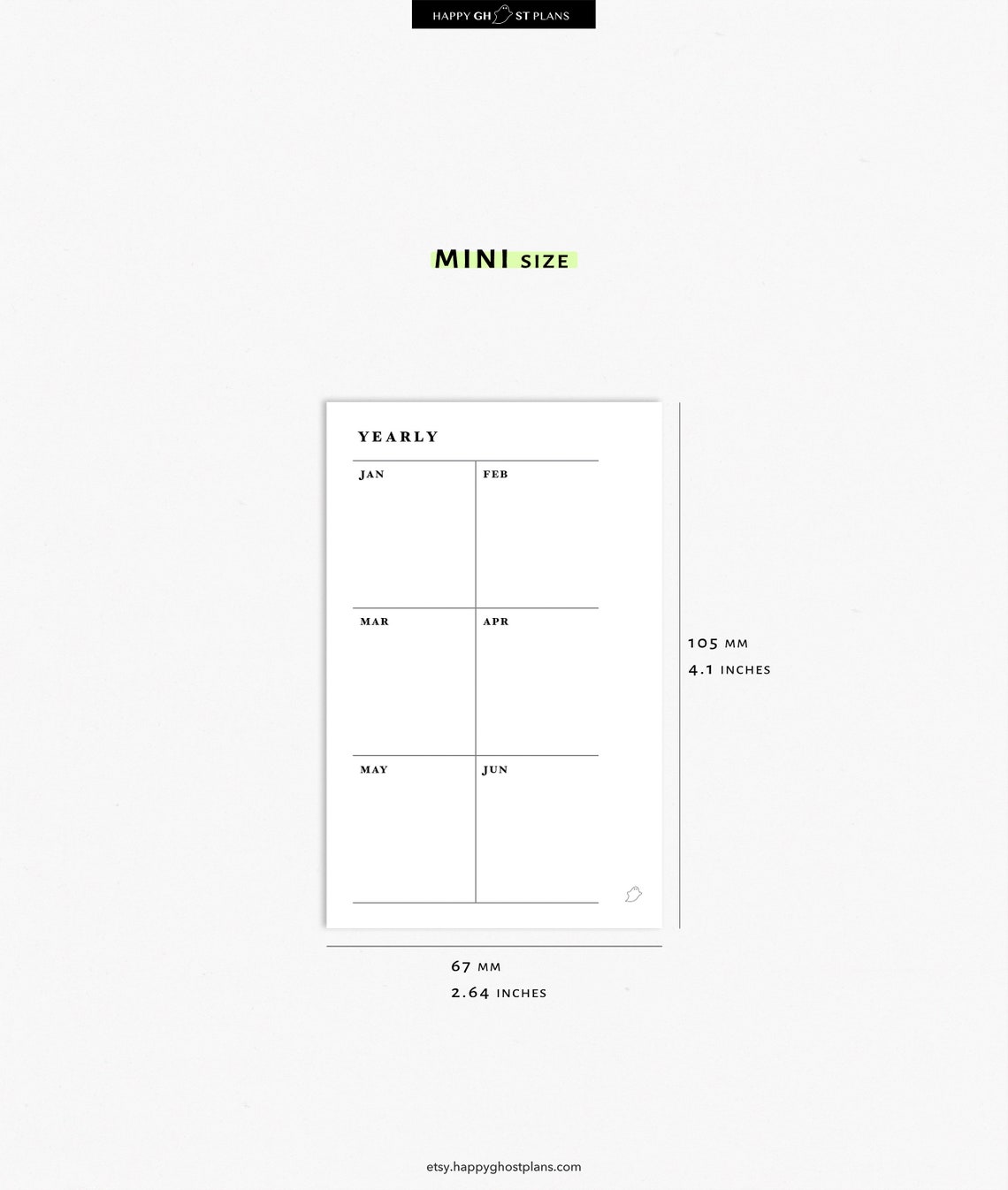 Yearly Planner, Printable Insert for Mini Size Planner Y102 - Etsy