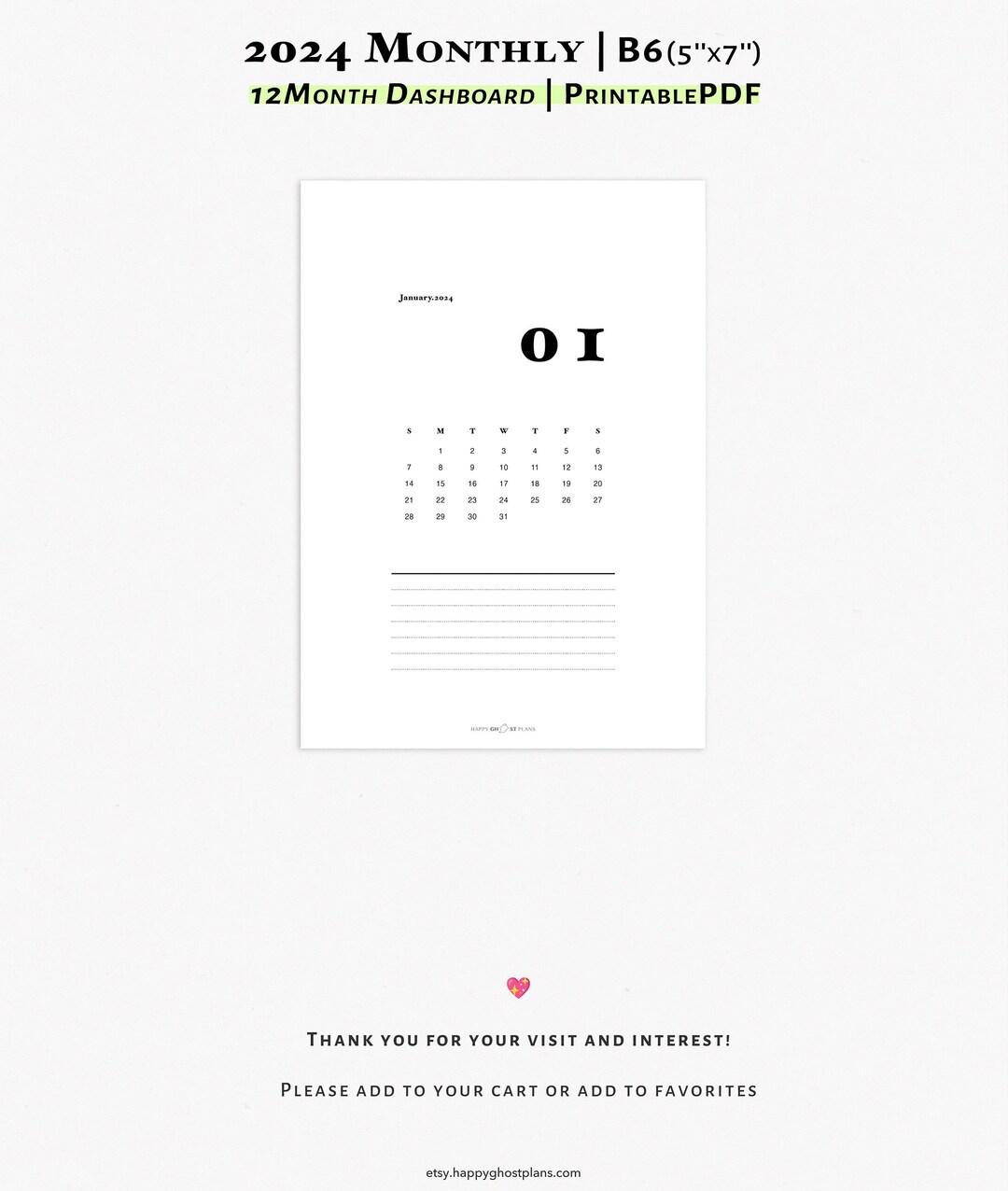 2024 Planner Dashboard Printable B6 5x7 Planner Insert - Etsy