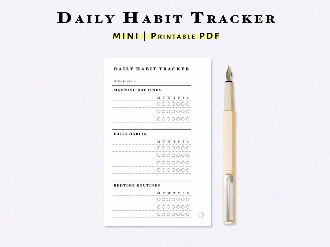 Habit Tracker Printable Mini Size Inserts Daily Routine - Etsy Canada