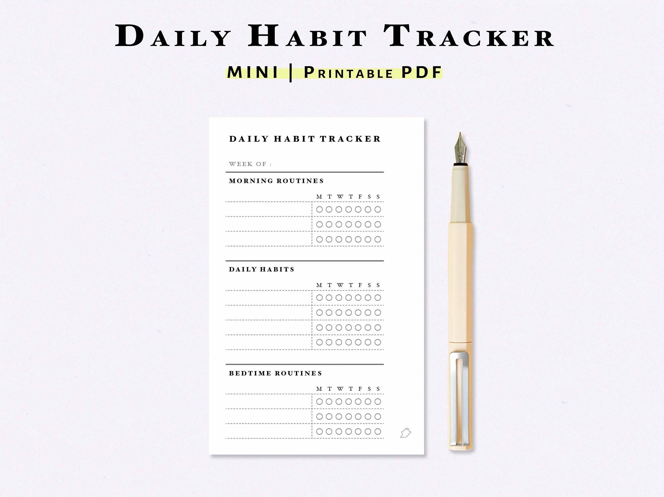 Habit Tracker Printable Mini Size Inserts Daily Routine - Etsy Canada