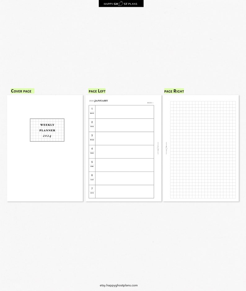 2024 Weekly Planner Printable B6 5x7 In Planner Insert - Etsy