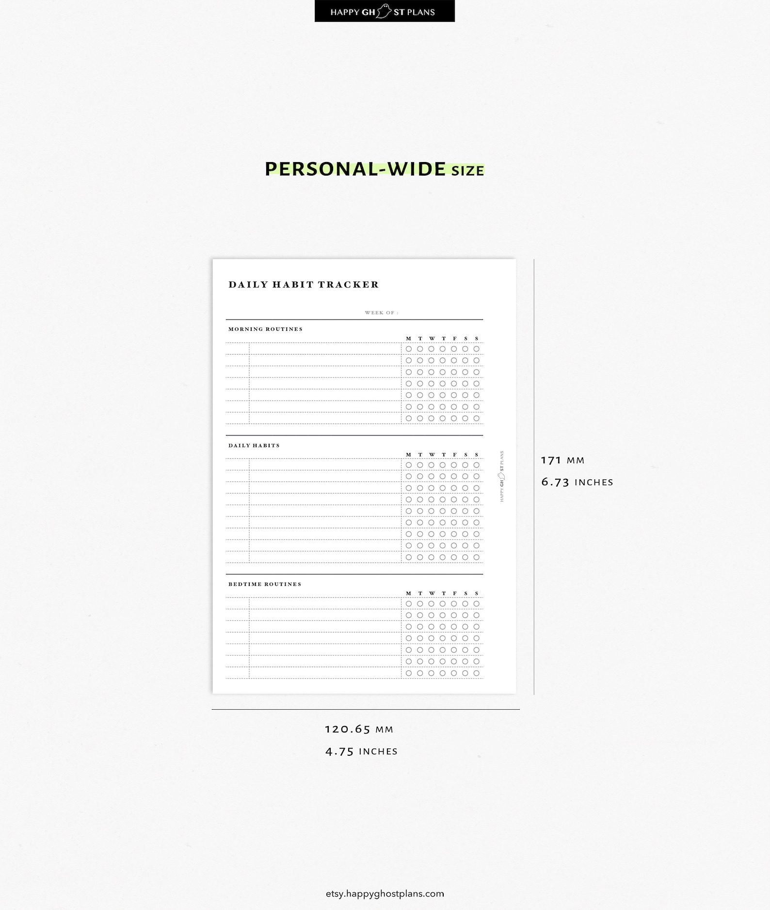 Habit Tracker Printable Personal-wide Planner Insert Routine Planner ...