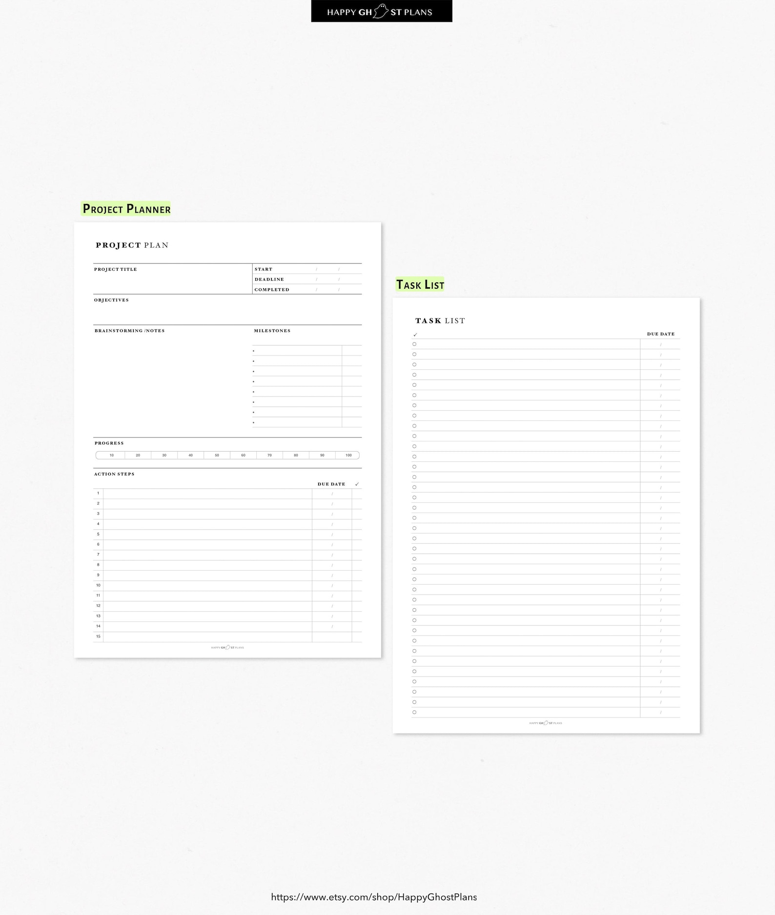 Project Planner Bundle Printable Insert: A4 & Letter Size (PDF) | J120 ...