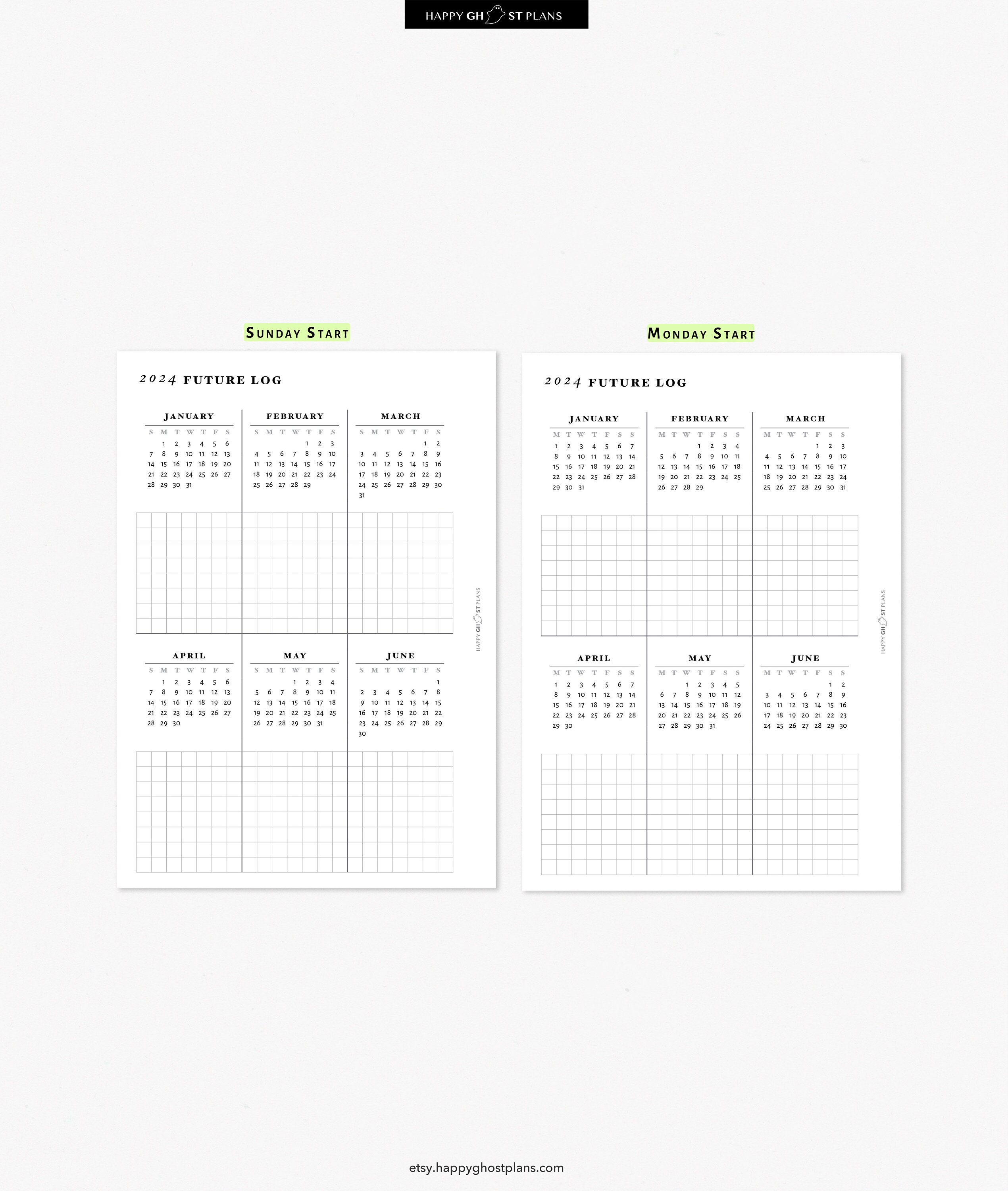 2024 Yearly Planner Printable Personal-wide Planner Insert - Etsy