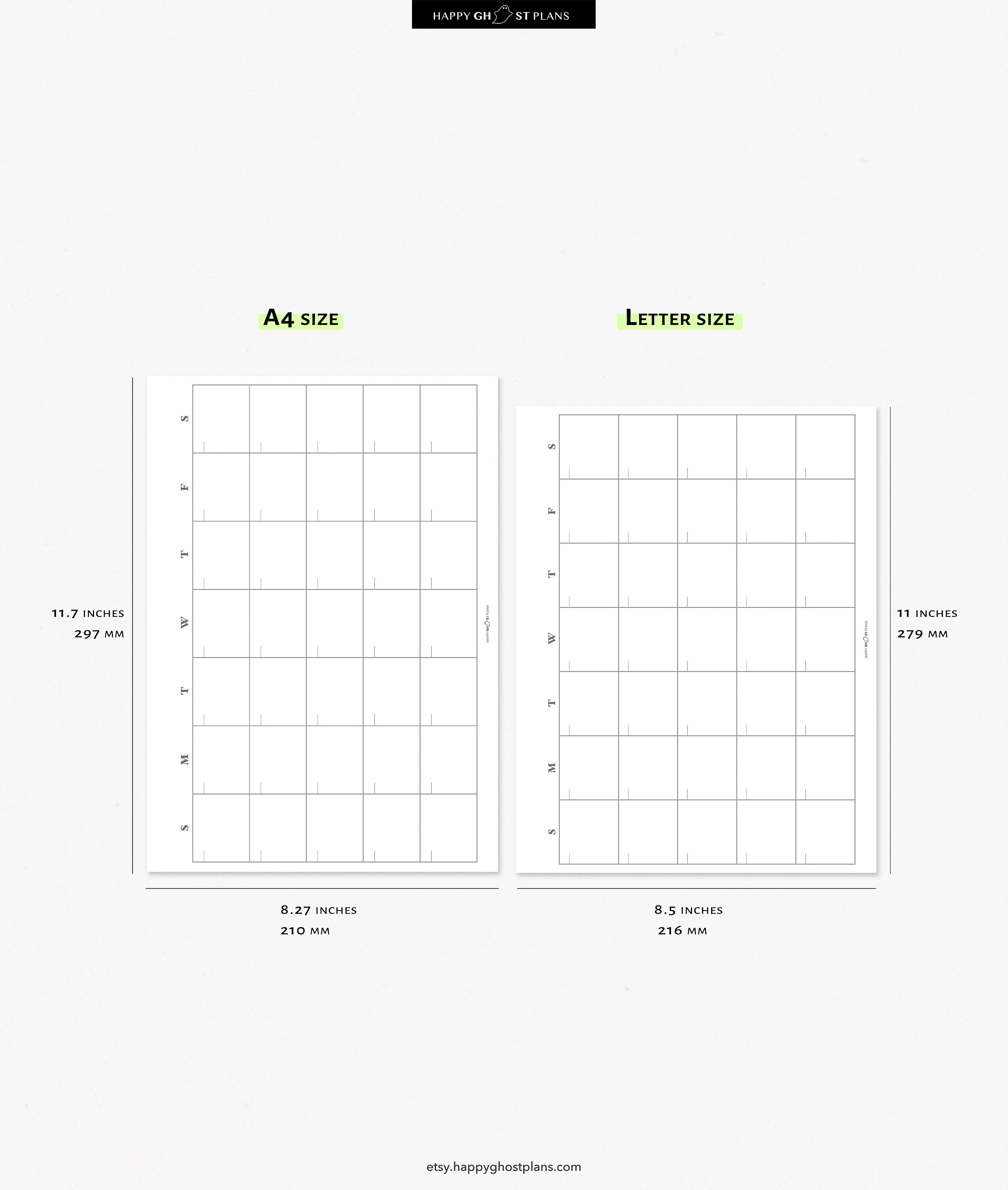 Monthly Planner Fillable and Printable A4, US Letter Horizontal and ...