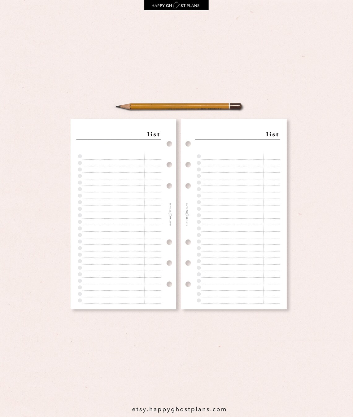 Checklist Template Printable Personal Ring Inserts To-do - Etsy