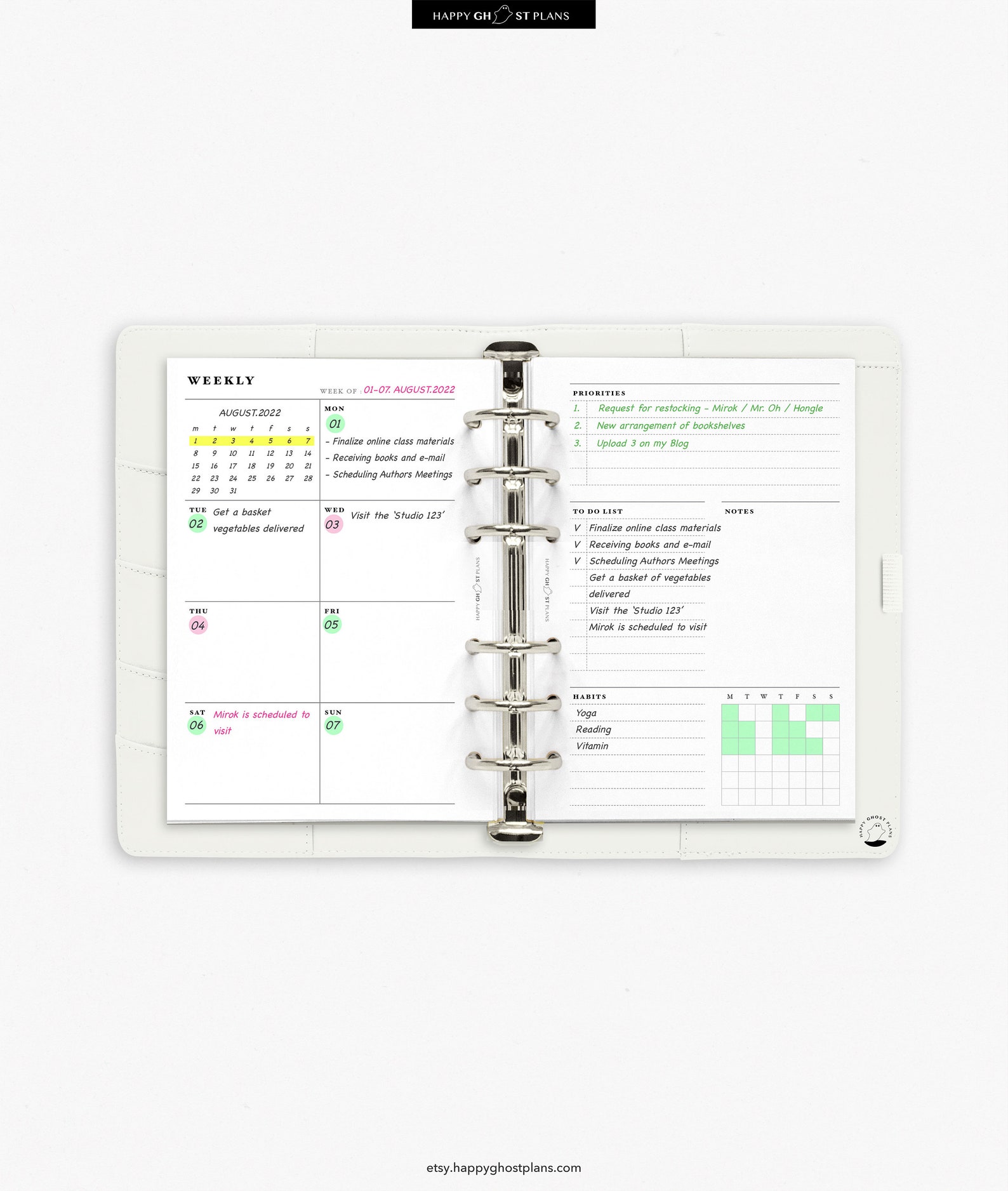 Weekly Planner With Overview Page, Printable Inserts for A6 Planner ...