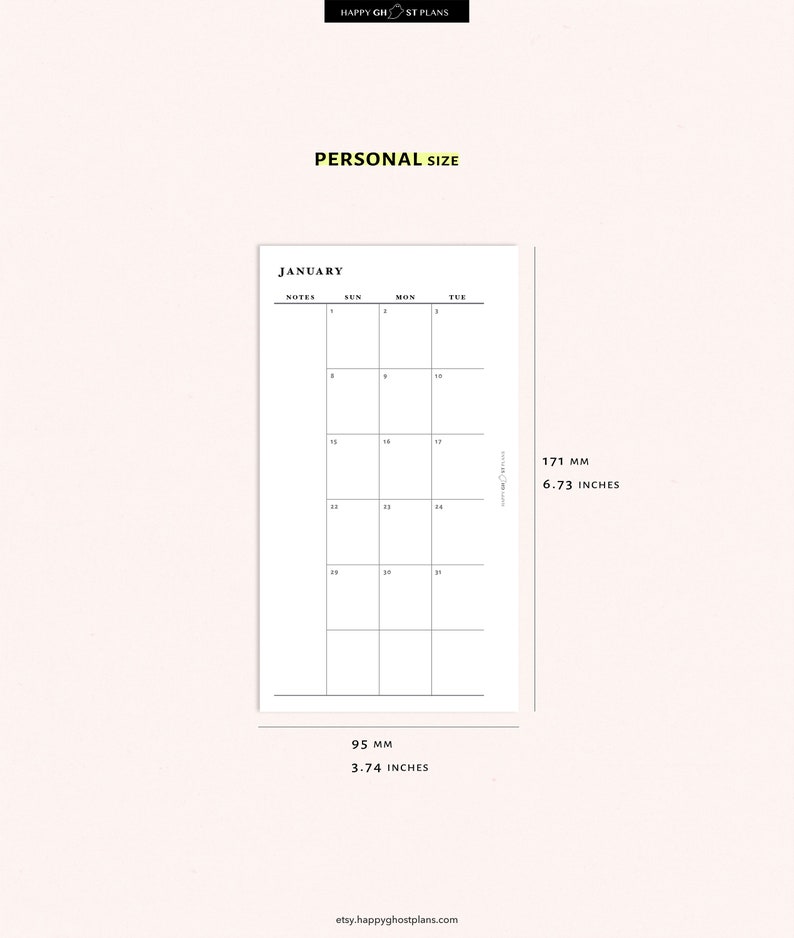2023 Monthly Planner Printable Personal Size Inserts 2023 - Etsy