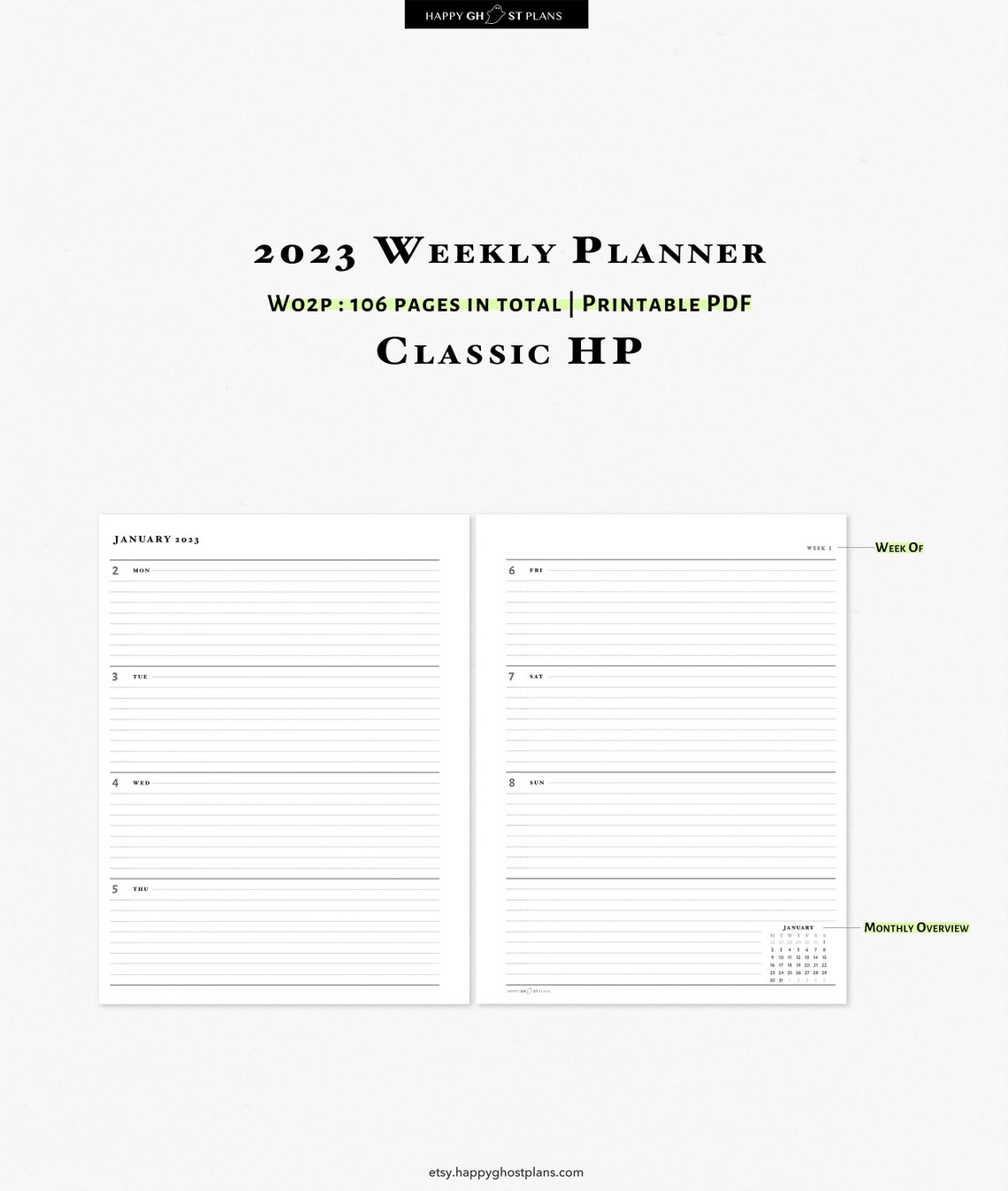 2023 Weekly Planner Printable Classic Happy Planner Inserts - Etsy