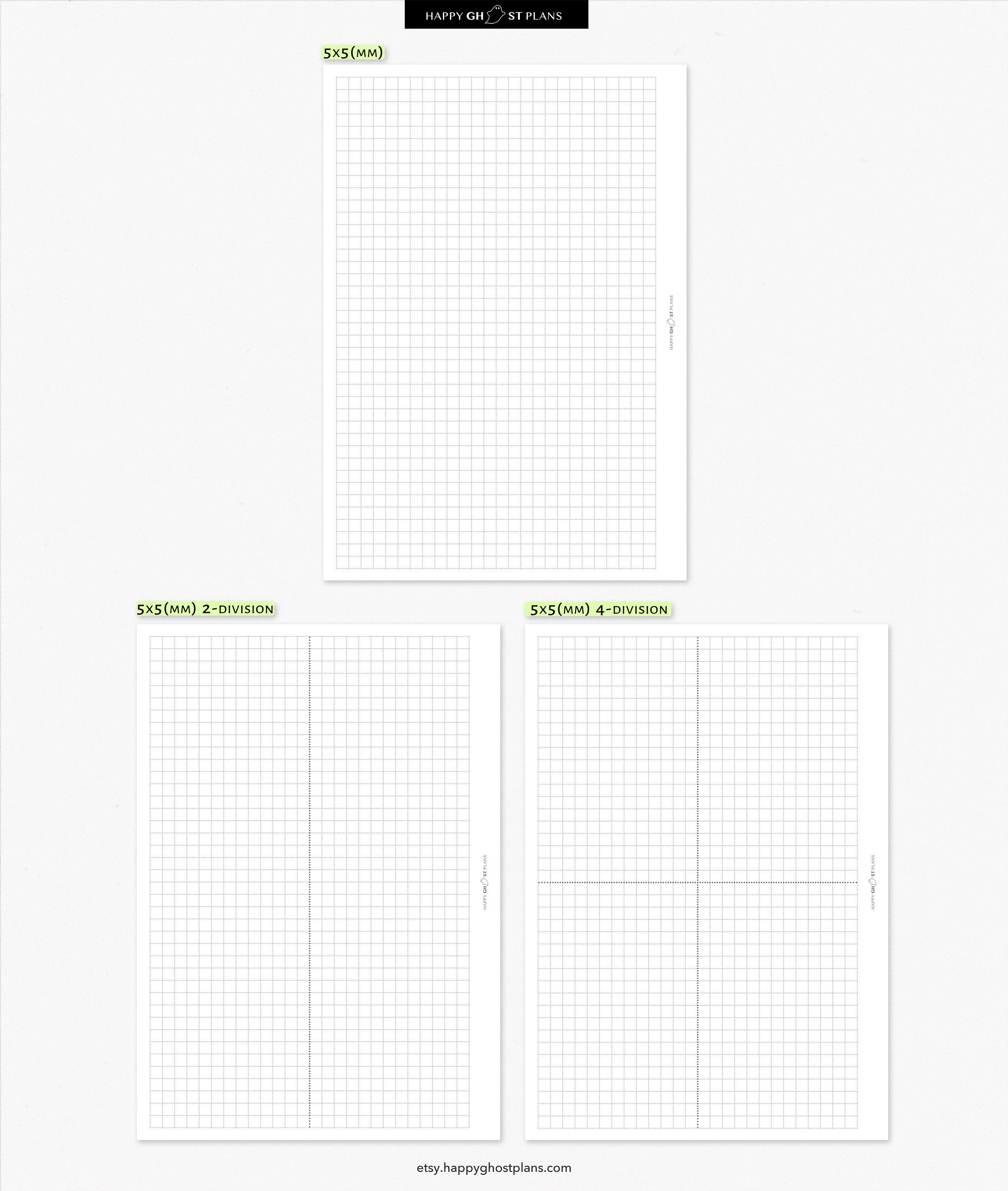 Grid Paper Bundle Printable Planner Insert Set of 9 A5, A4, Letter ...