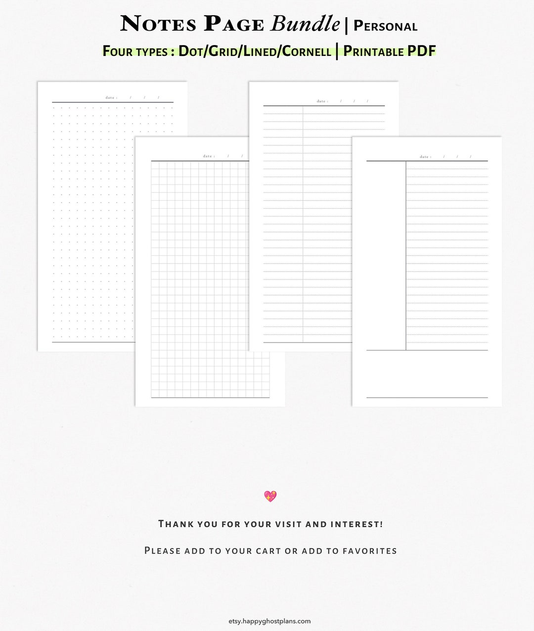 Blank Journal Pages for Note-taking and Diaries, Printable Insert for ...