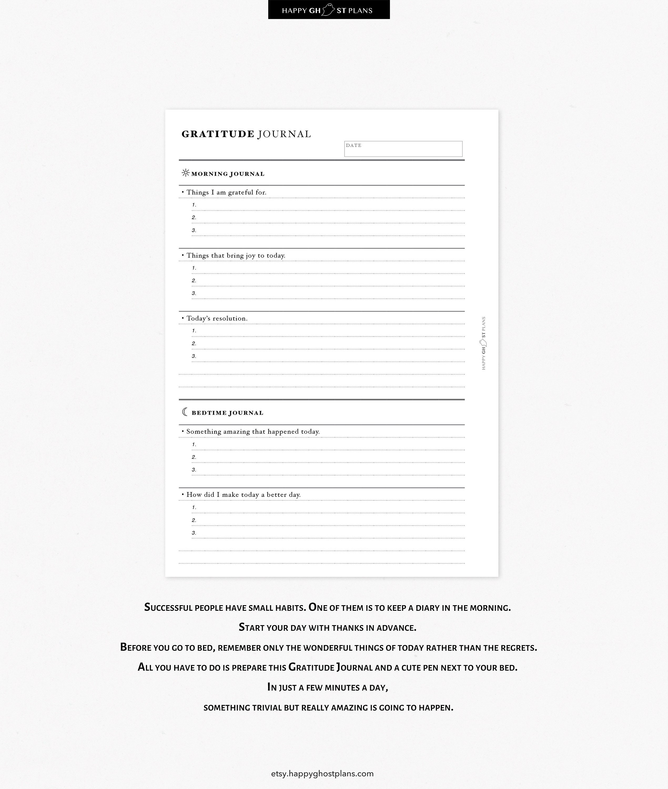 Daily Gratitude Journal Printable B6 Planner Insert Grateful - Etsy