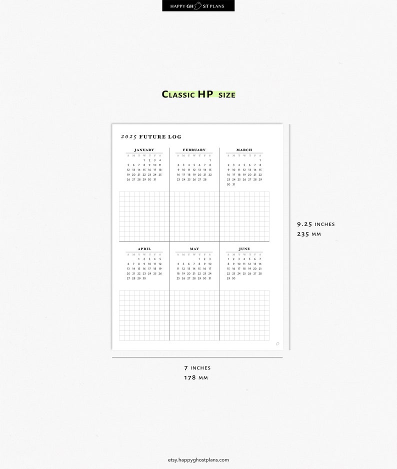 2025 Future Logs, Printable 2025 Yearly Planner for Happy Planner ...