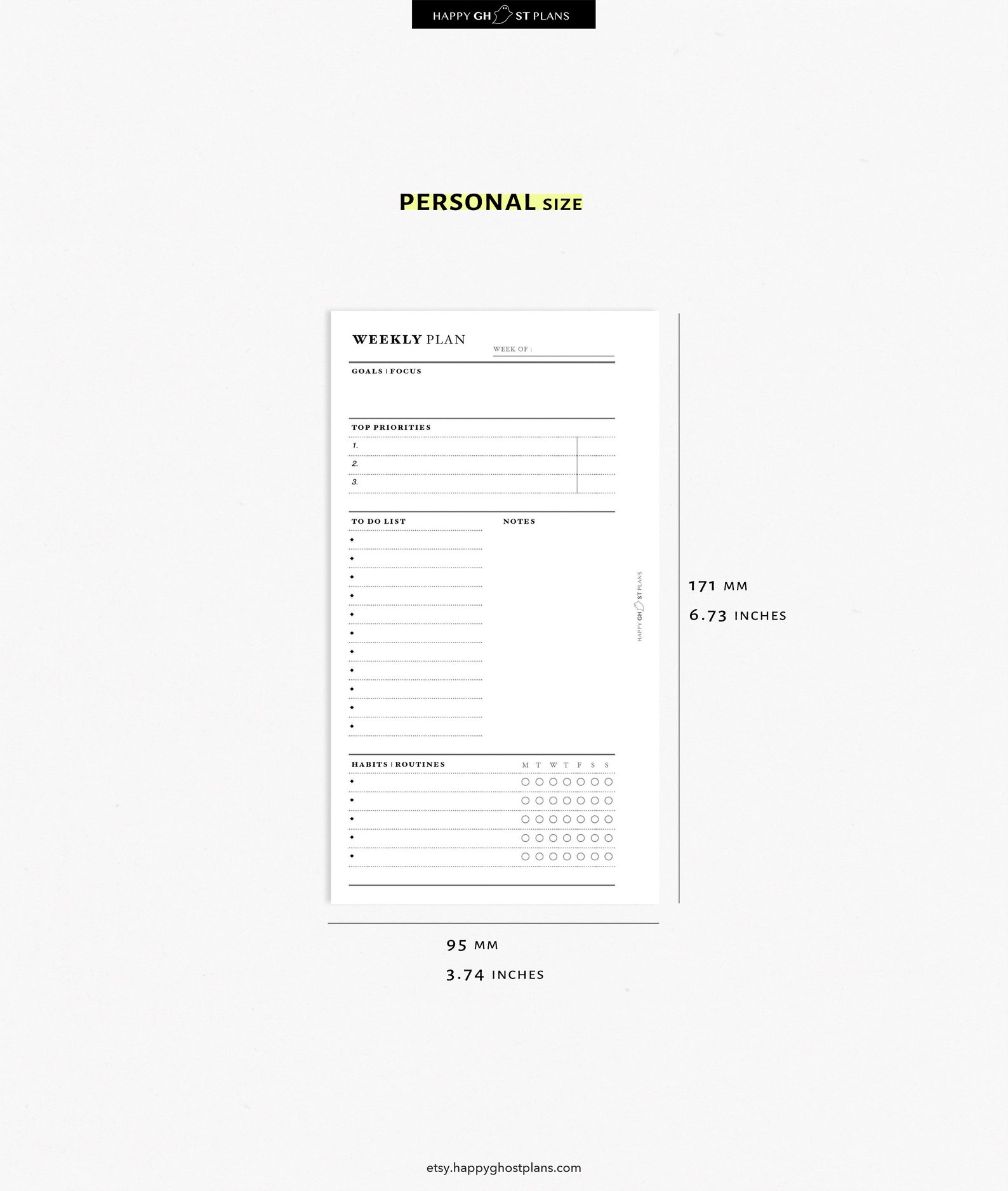 Weekly Planner Printable Personal Size Planner Insert Weekly - Etsy