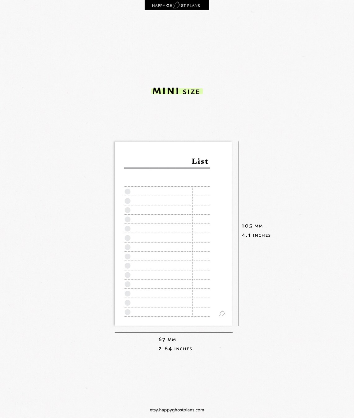Checklist Template Printable Mini Size Planner Insert | To-do List ...