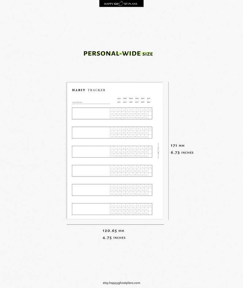 Daily Routine Tracker, Printable Inserts for Personal-wide Planner Daily Habit Tracer J102-2 ...