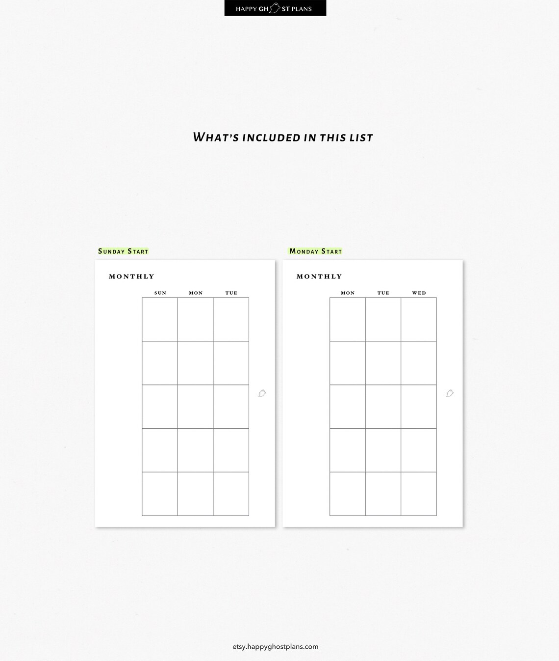 Month on 2 Page Planner Printable Pocket Size Inserts Two Page Monthly ...