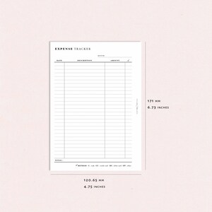 Expense Tracker Printable Personal-wide Size Monthly - Etsy Canada