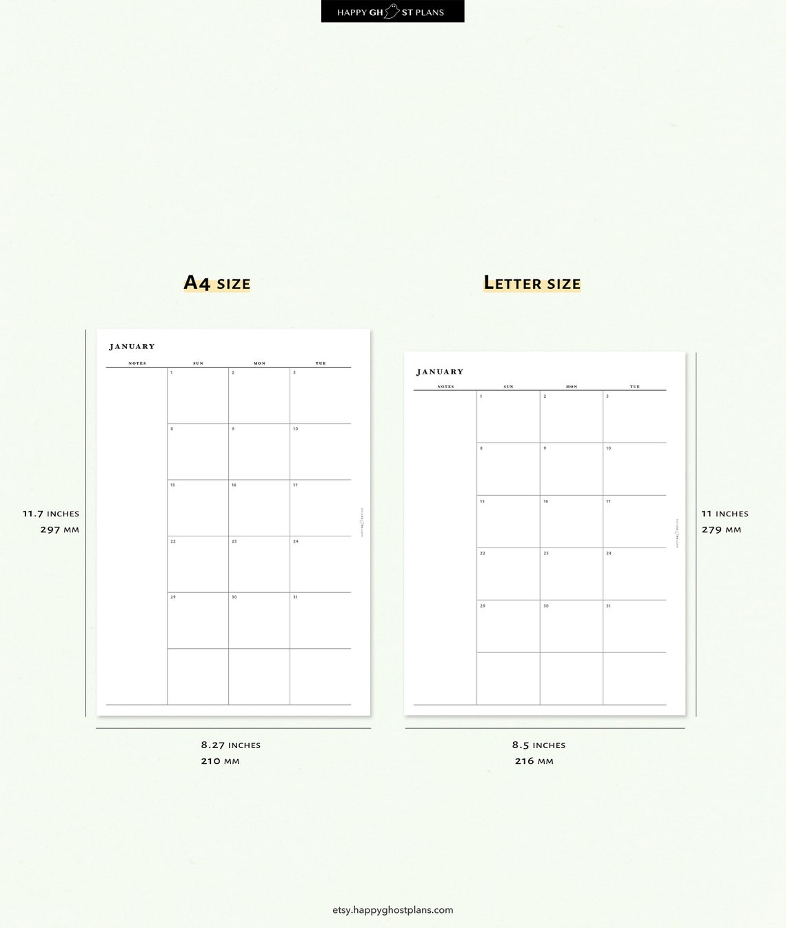 2023 Monthly Planner Printable A4 Letter Size Inserts 2023 - Etsy