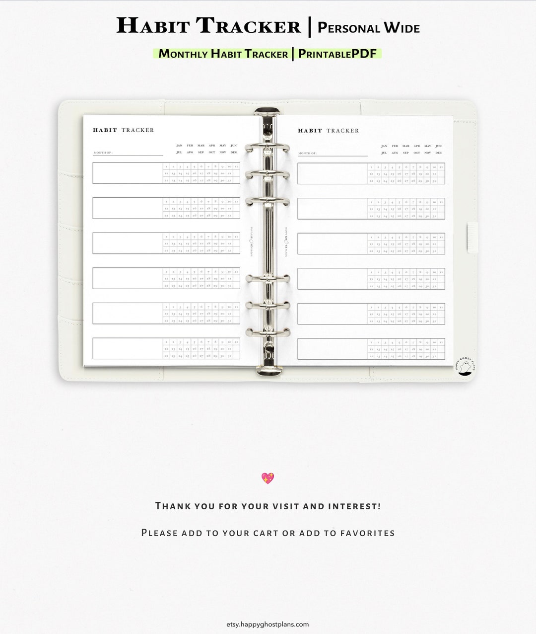 Daily Routine Tracker, Printable Inserts for Personal-wide Planner ...