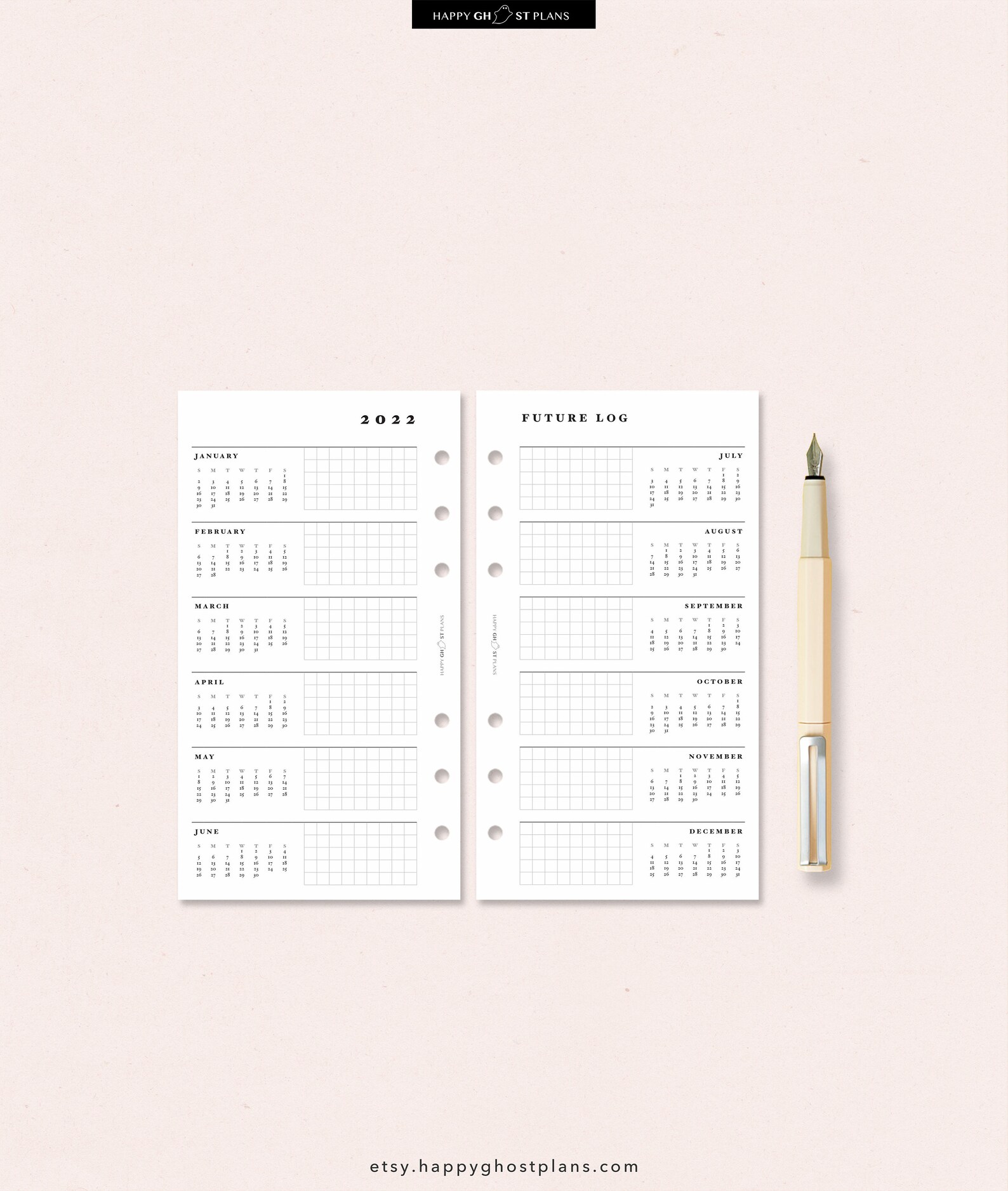 2022 Future Log Personal Size Printable 2022 Yearly Planner | Etsy