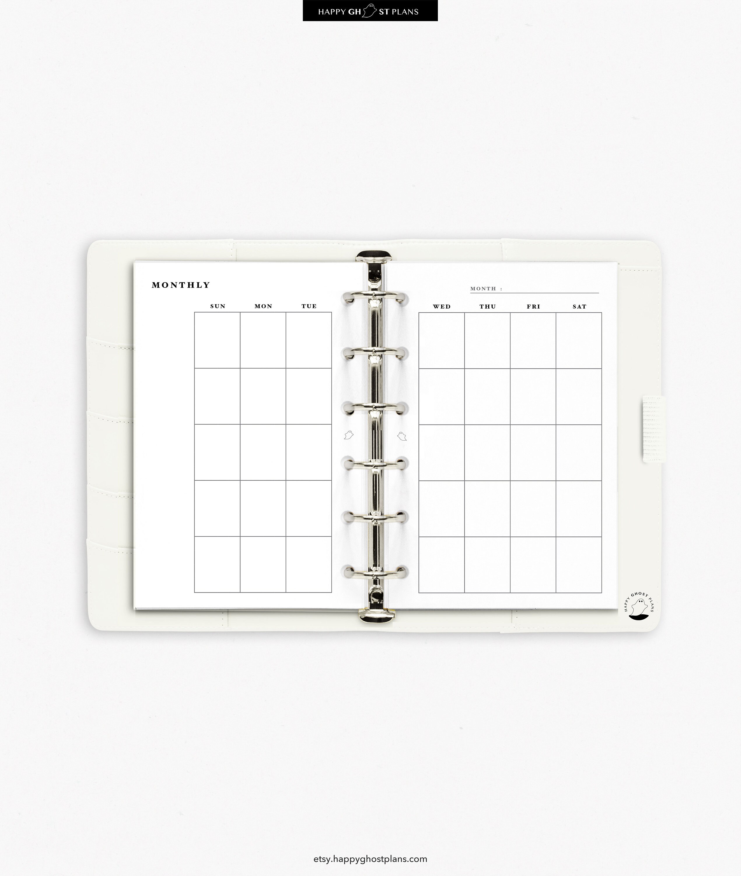 Month on 2 Page Planner Printable Pocket Size Inserts Two Page Monthly ...