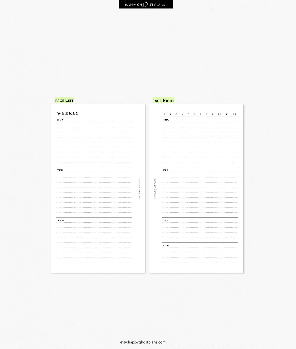 Weekly Planner, Printable Inserts for Personal Size Planner | W111L - Etsy