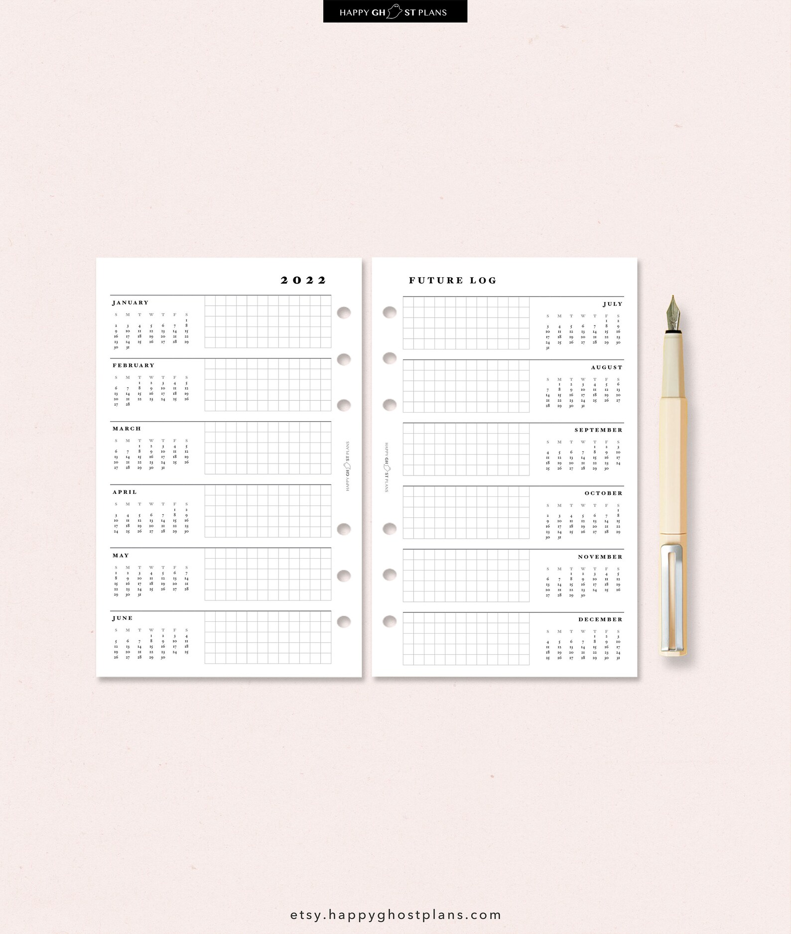 2022 2023 Future Log Printable FC Compact Size Insert 2022 | Etsy