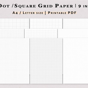 Square Grid and Dot Grid Printable PDF A4 Letter Paper | Etsy