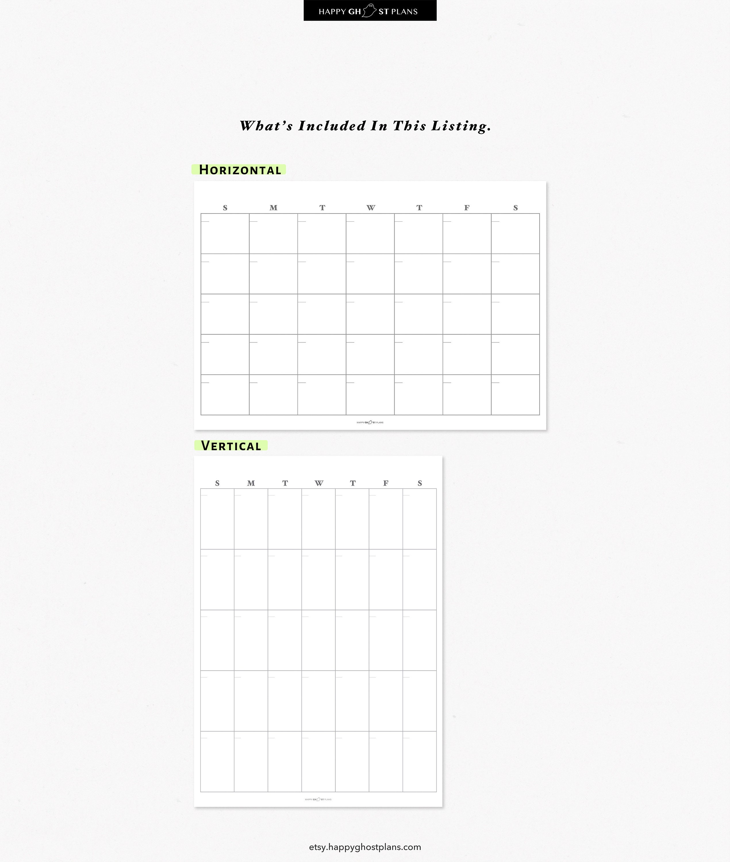Monthly Planner Fillable and Printable A4, US Letter Horizontal and ...