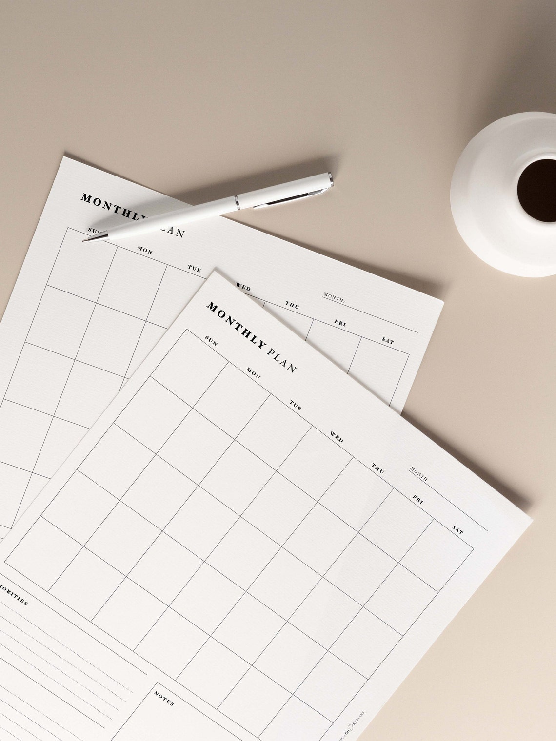 Monthly Planner Printable A4 Letter Size Month on One Page | Etsy Canada