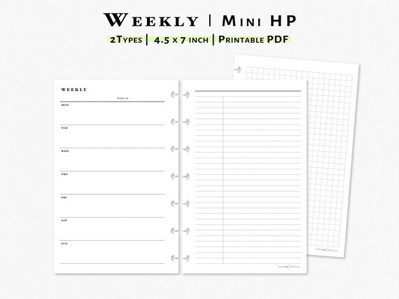 Weekly Planner Printable Mini Happy Planner Inserts Undated - Etsy