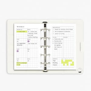 Weekly Planner Printable Mini Size Inserts | Weekly Overview ...